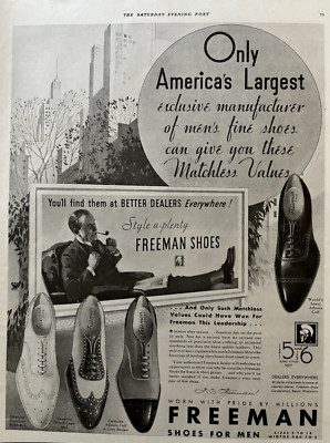 Freeman Shoes For Men Beloit Wisc. Adonis Style Vintage Print Ad 1934 ...