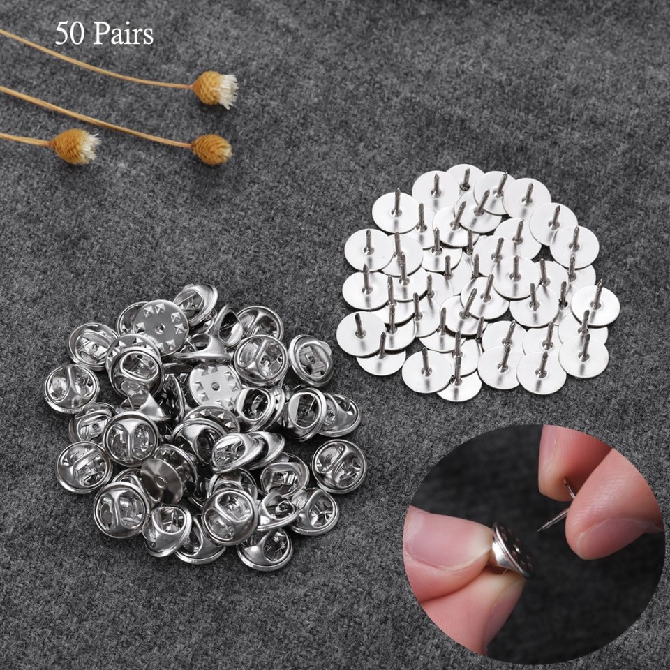 50Pcs Enamel Pin Set Pin Backs Crafts Locking Pin Backs Tie Pin Lapel ...