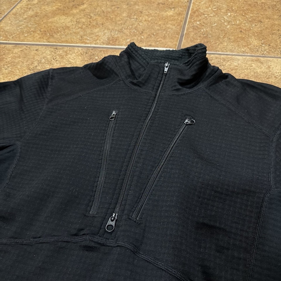 Beyond Clothing Sweater Mens M Black Half Zip Grid Fleece Pullover Tech ...
