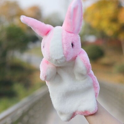 AU Cute Rabbit Stuffed Zoo Pink Children's Storytelling Hand Puppet ...