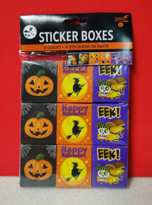 Halloween STICKER BOXES 8 STICKERS IN EACH BOX Art Supplies Festive ...