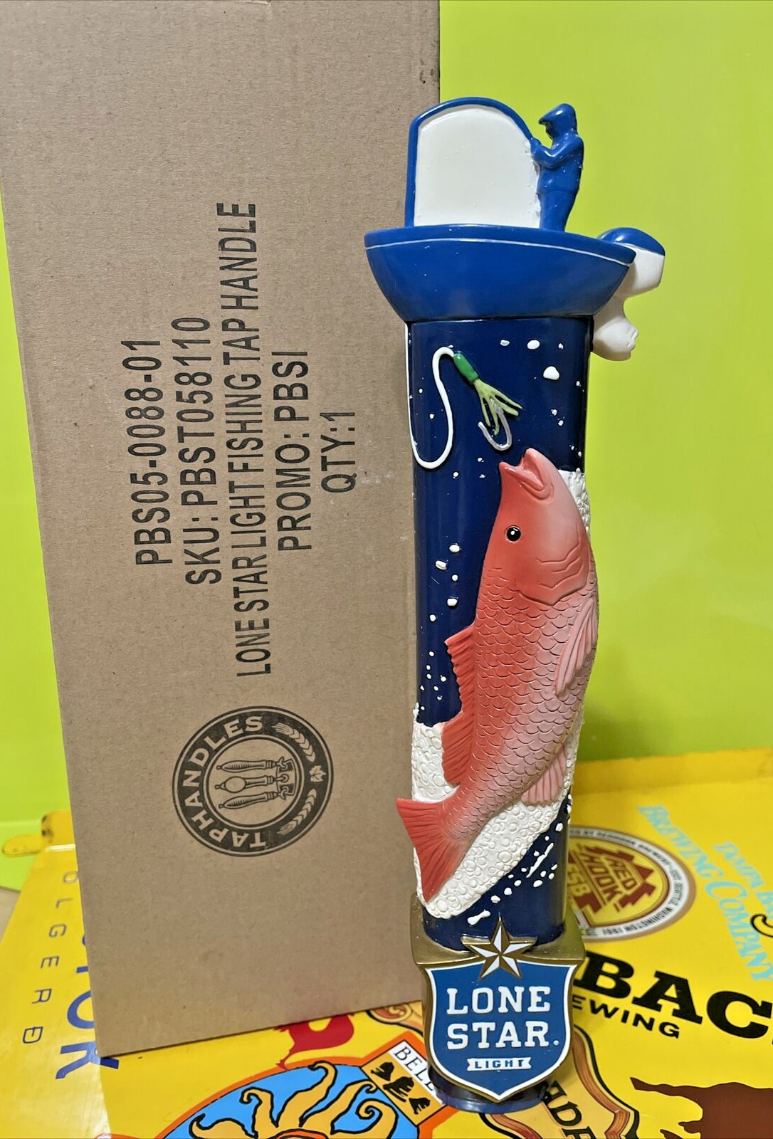 LONE STAR Light BEER Tap Handle Gulf FISING BOAT Red Snapper TEXAS 11" NEW