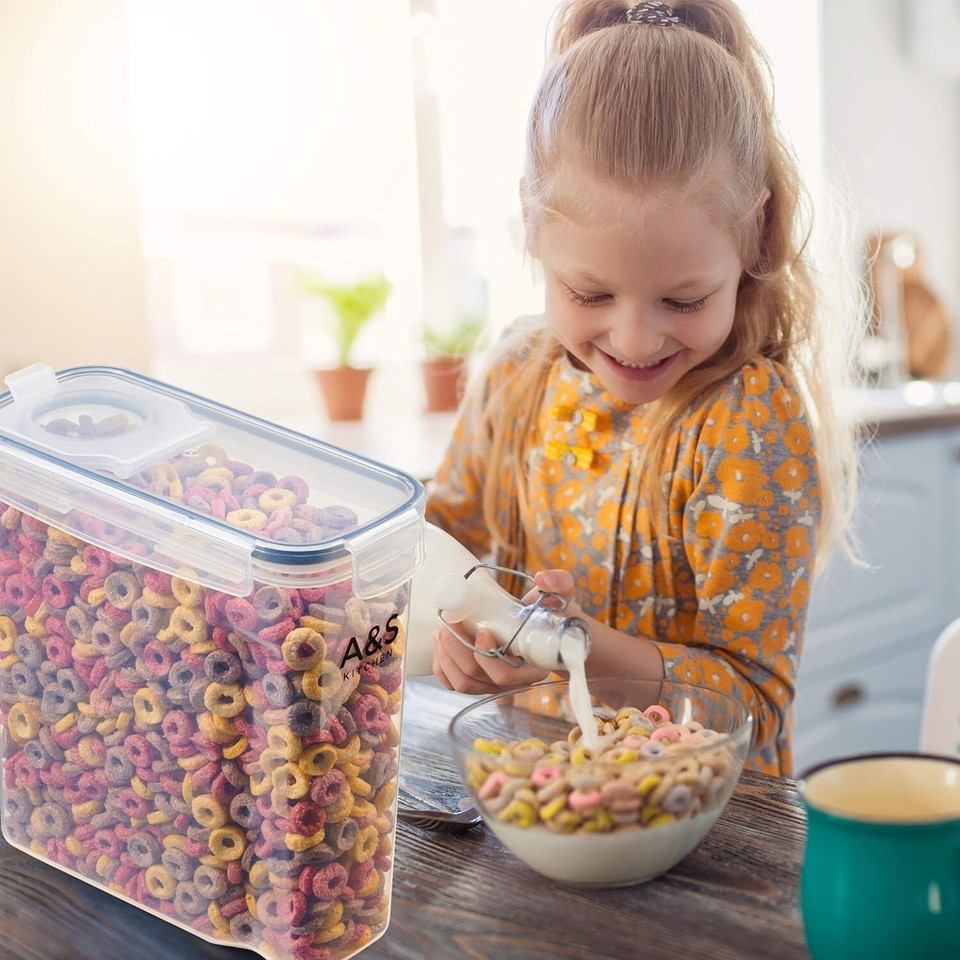 4L Large Cereal Containers for Storage,Airtight Plastic BPA Free ...