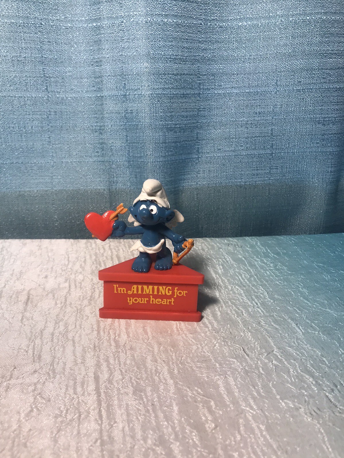 Vintage 1980 Smurfs Cupid Smurf-A-Gram Valentine's Day Figure Toy Peyo ...