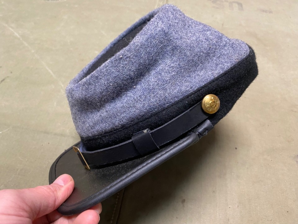 CIVIL WAR CSA CONFEDERATE INFANTRY GREY WOOL KEPI FORAGE CAP HAT ...