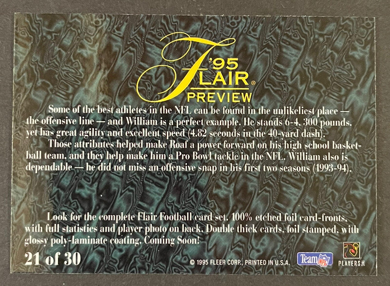 1995 Fleer Flair Preview William Roaf #21 | eBay