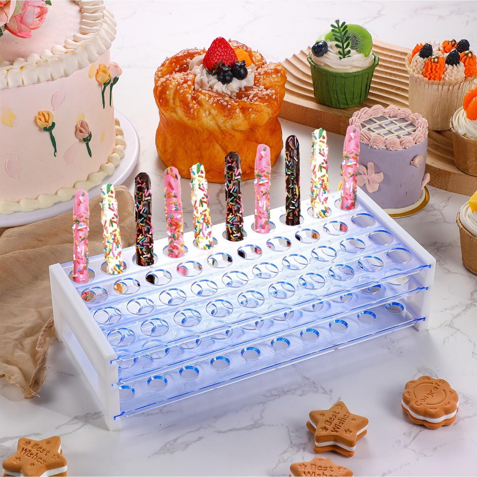 Pretzel Rod Holder and 100 Pcs Clear Pretzel Rod Bags Plastic Pretzel ...