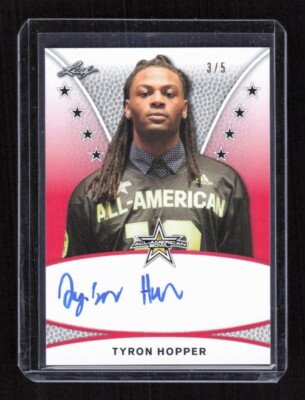 2019 Leaf Army All-American Bowl #TA-TH1 Tyron Hopper Red Auto #'d /5 ...