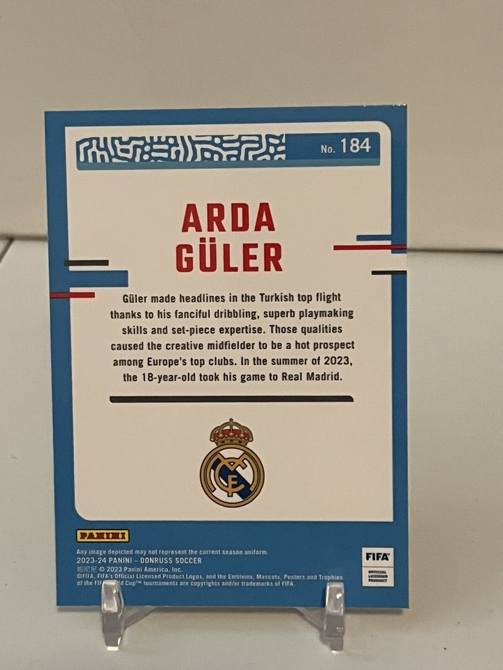 Arda Guler Rookie Real Madrid Optic Rated Rookie 2023-24 Donruss FIFA ...