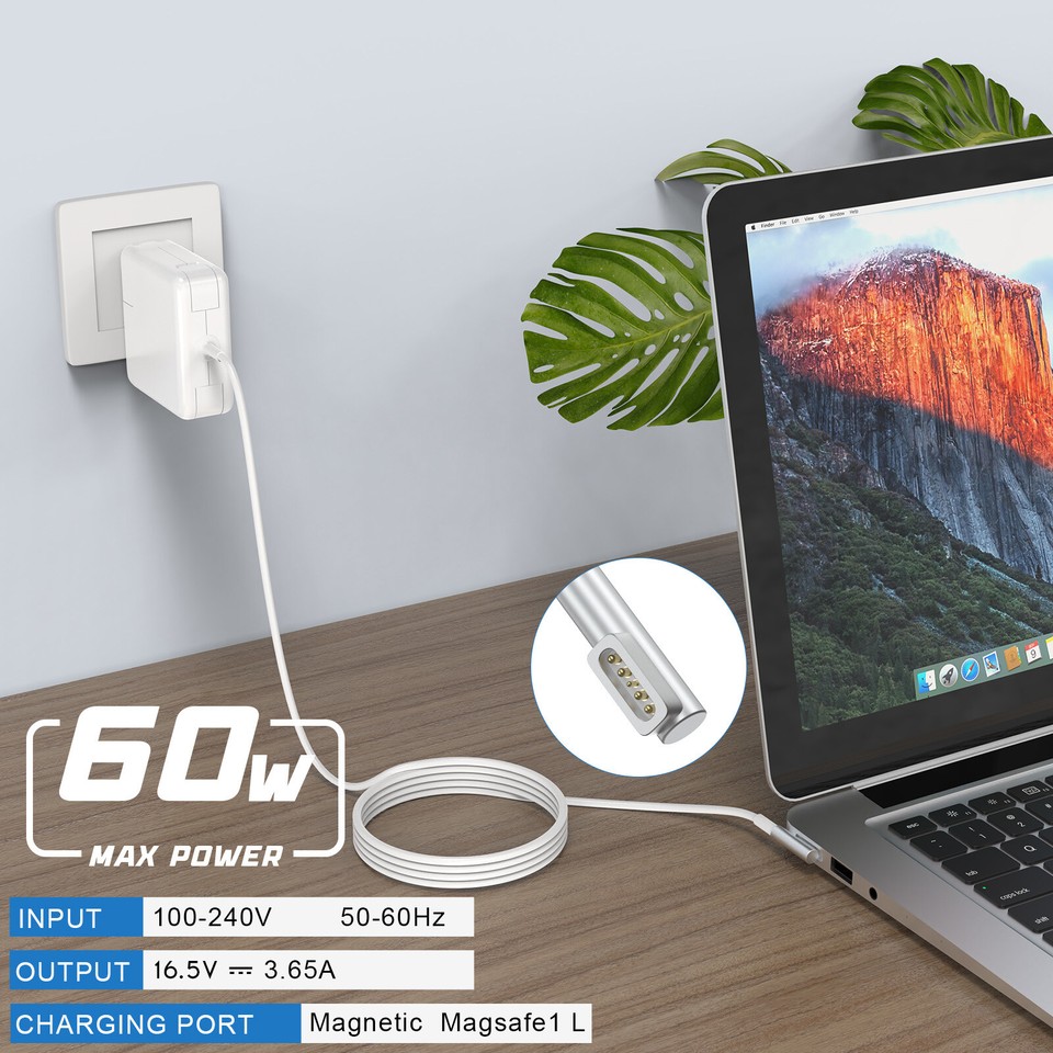 60W L-tip Adapter Power Charger Cord for MacBook Pro 13" A1184 A1181 ...