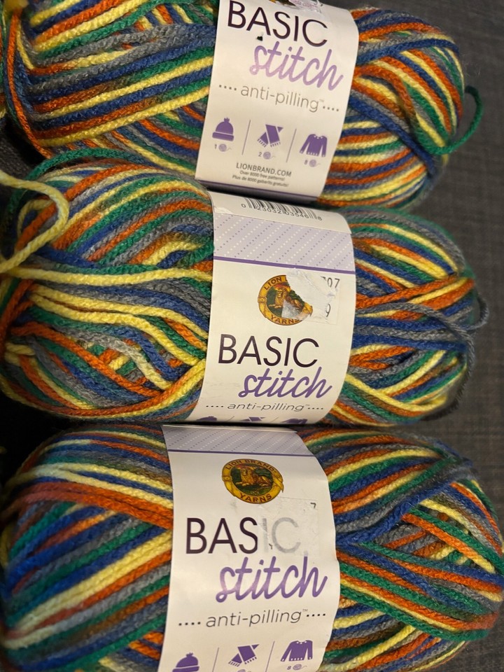 Lion Brand Yarn Basic Stitch Anti Pilling Yarn : Lot of 3 in color ...