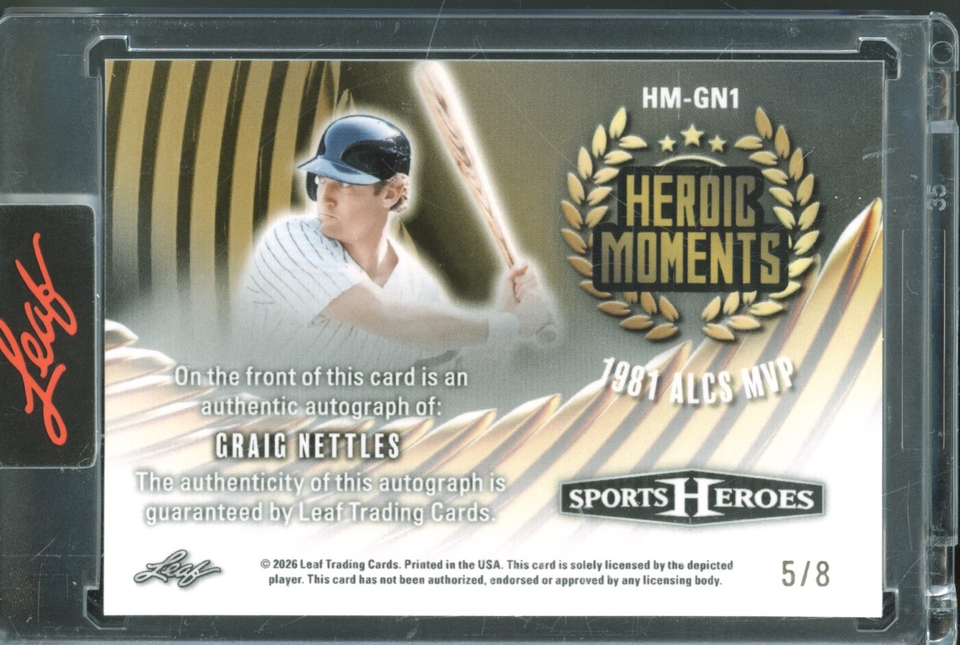 2026 Leaf Sports Heroes Heroic Moments Purple Graig Nettles 5/8 Auto | eBay