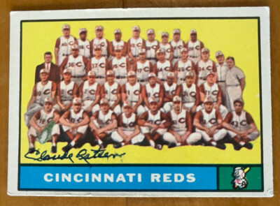 CINCINNATI REDS 1961 Topps Team Card #249 CLAUDE OSTEEN AUTO Autograph ...