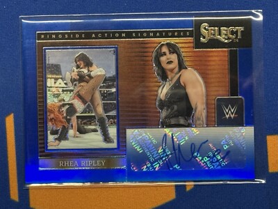 2024 Panini Select WWE Rhea Ripley /49 Blue Auto Ringside Action #RA ...