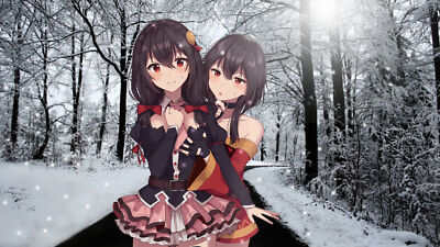 Anime girls megumin yunyun snow kono subarashii sekai ni Playmat Game ...