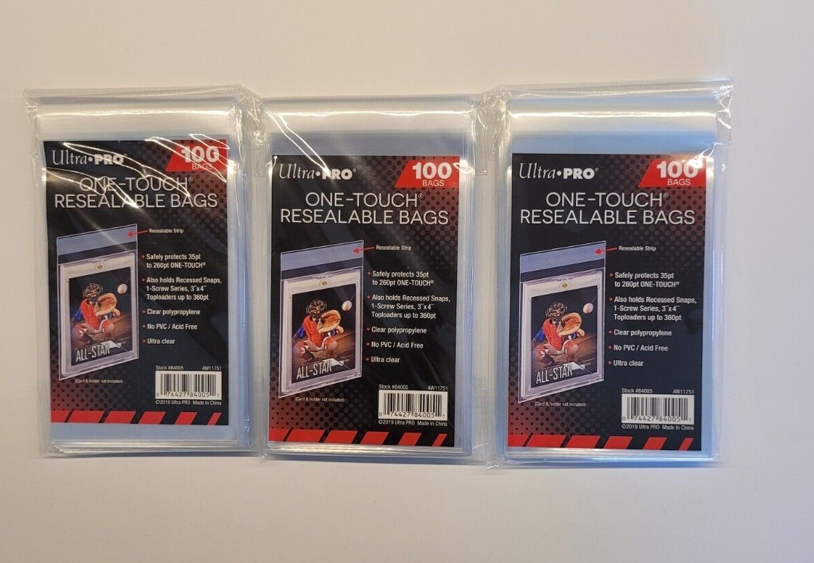 ULTRA PRO ONE TOUCH RESEALABLE BAGS 35PT - 260PT - 3 PACK OF 300 TEAM ...