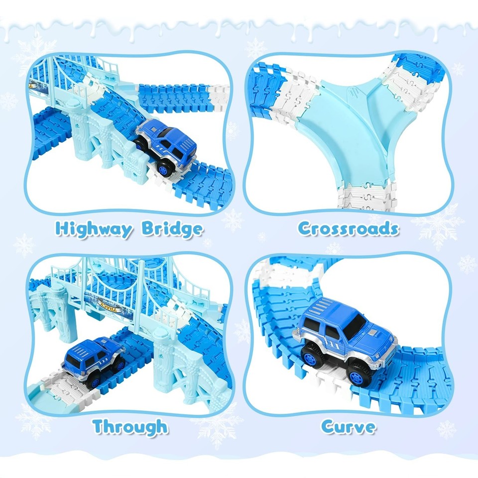 Frozen Race Track Toys for Girls Ages 3-8, 224 PCS Princess Castle Car ...