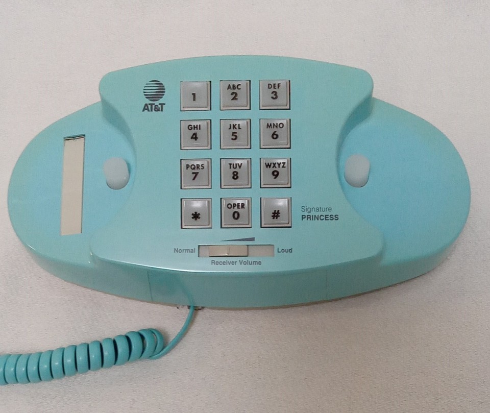 Antique telephone Aqua Blue touch tone Princess phone, Signature model ...
