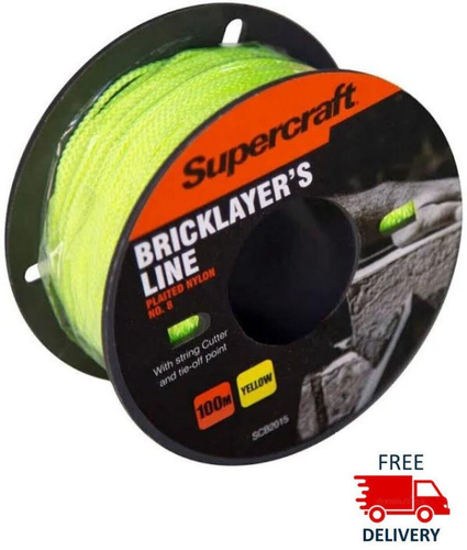 Bricklayers Brickies Builders Nylon String Line No.8 x 100M YELLOW ...