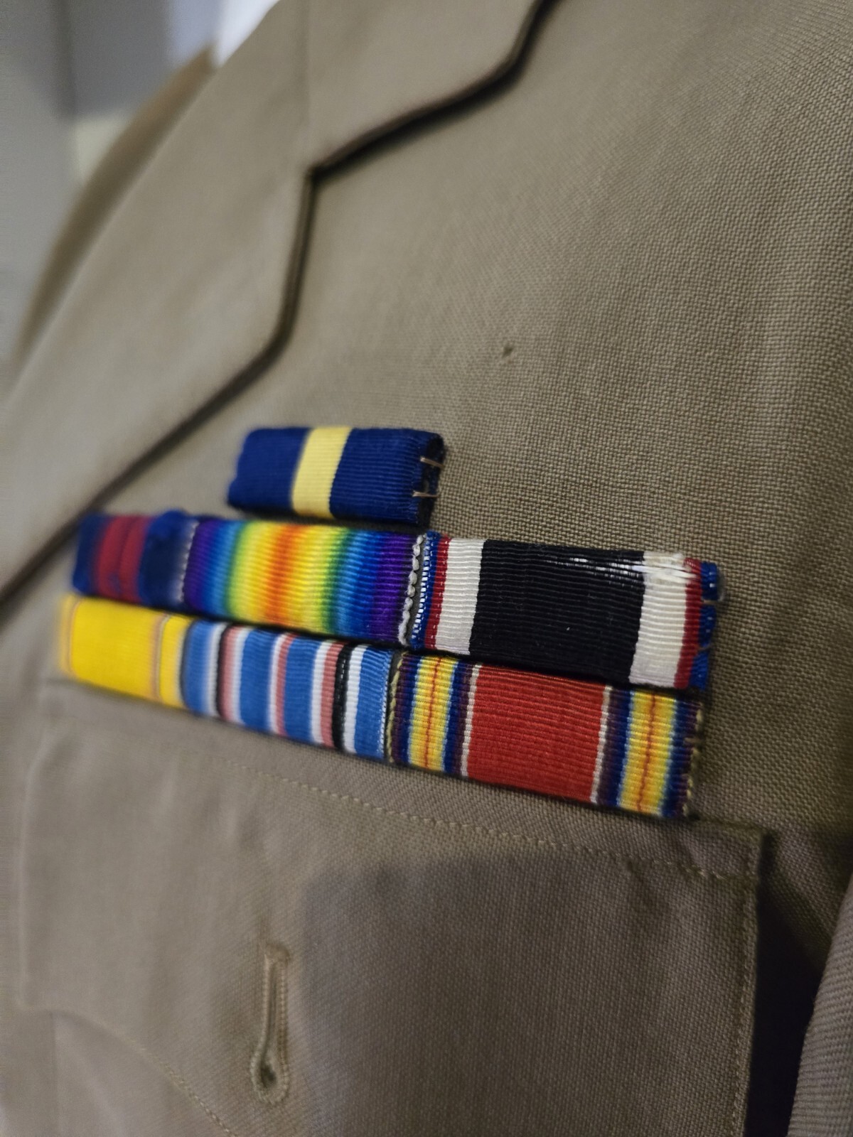 WWII Navy Captain Or Admirals Uniform With Sewn 1/2" Ribbons DSM Haiti ...