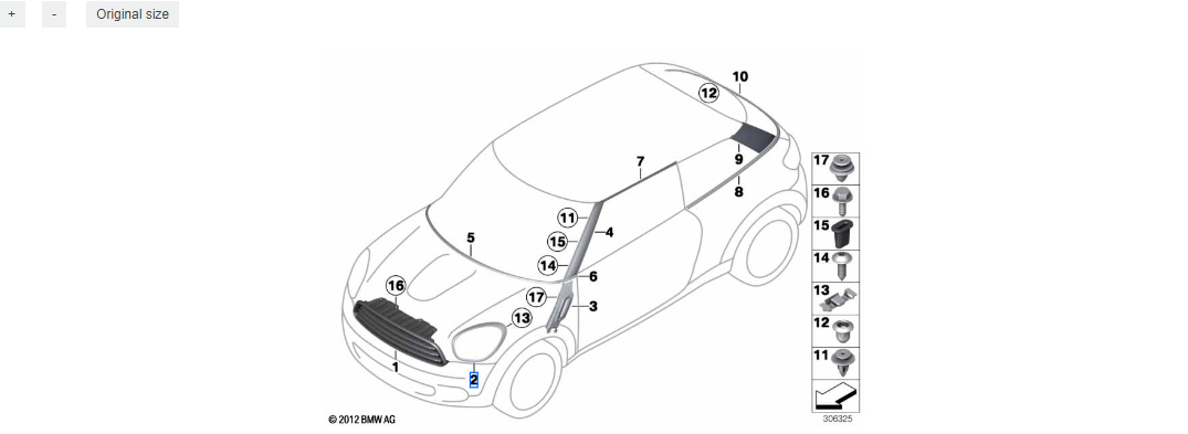Genuine Passenger Right Headlight Trim Ring Chrome 51139813824 for MINI ...