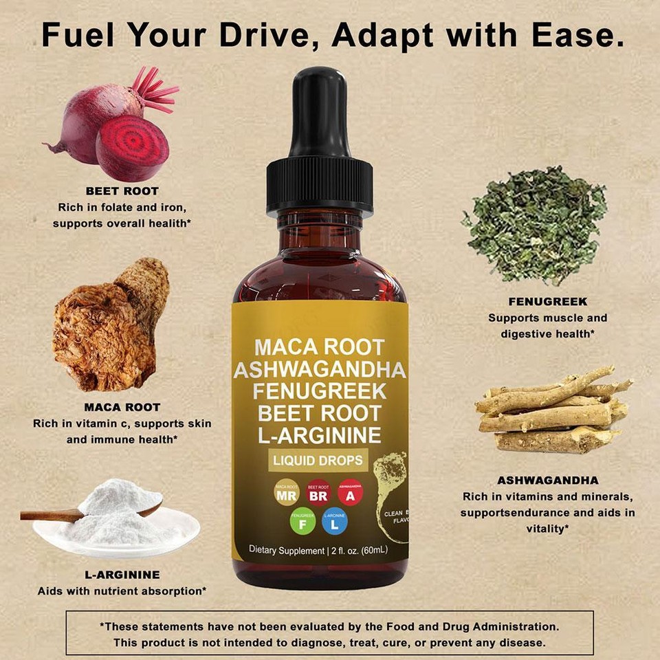 Maca root drops, energy support, stress relief, and enhanced sleep ...