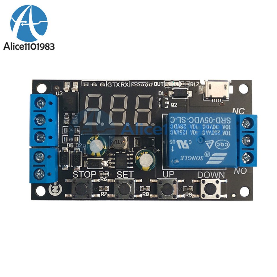 DC 5V-30V Digital LED Cycle Timer Delay Relay Switch Time Relay Module ...