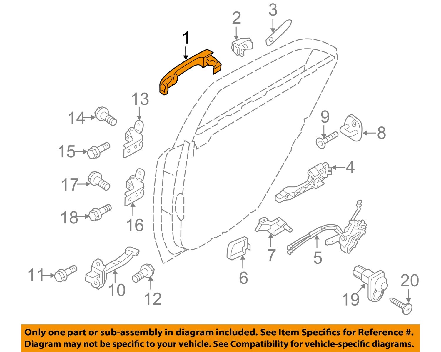 Hyundai OEM 11-16 Elantra-outside Exterior Door Handle Right 826613X000 ...