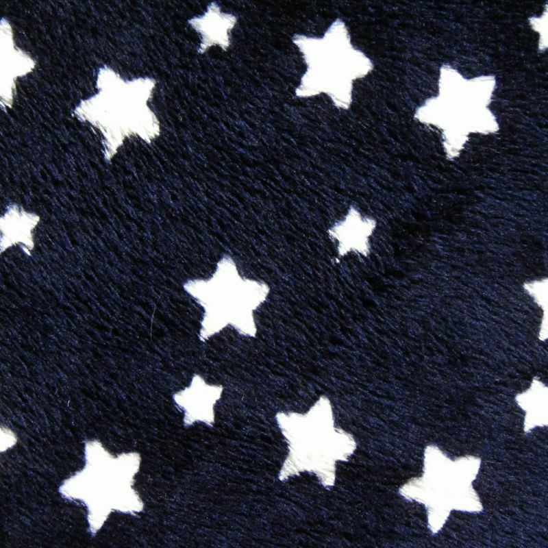 SOFT MINK MINKEE CHENILLE FABRIC STARS ALLOVER NAVY PINK RED FOR ...