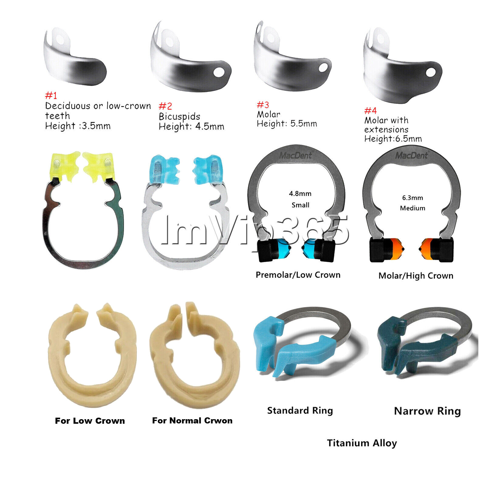 Dental Matrix Bands Ring Sectional Matrice Clamp Fit Garrison Palodent ...