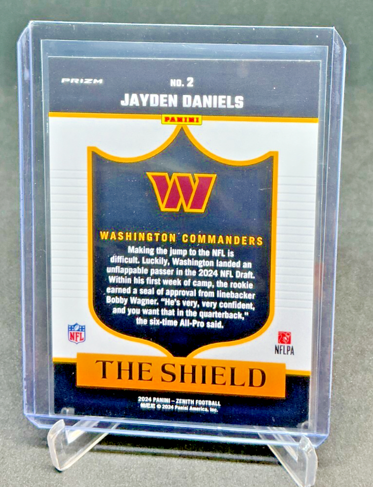 2024 Panini Zenith JAYDEN DANIELS RC The Shield Case Hit SSP #2 ...