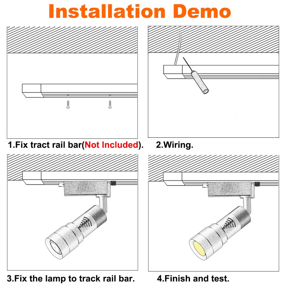 COB LED Ceiling Lamp Fixture 2-Line Track Light Beam Angle Zoom Show ...