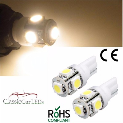 2X GLB501 T10 Warm White LED Capless Wedge Bulb Classic Car Gauge ...