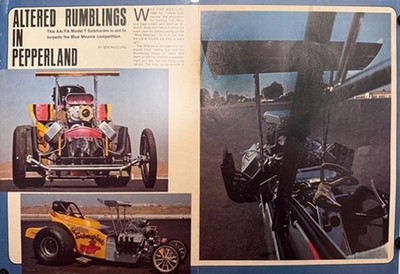 VRHTF NHRA 70'S "YELLOW SUBMARINE FUEL ALTERED" MAGAZINE CENTERSPREAD ...