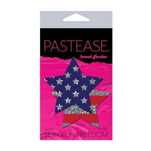 Pastease Premium Glitter Patriotic Star Nipple Cover - Red/Silver/Blue ...
