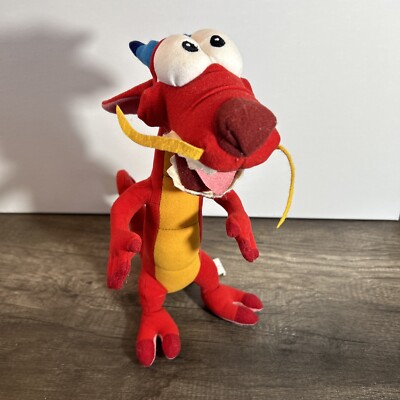 Walt Disney Co Mulan Mushu Plush Dragon Red Gold Stuffed Standing 11 ...