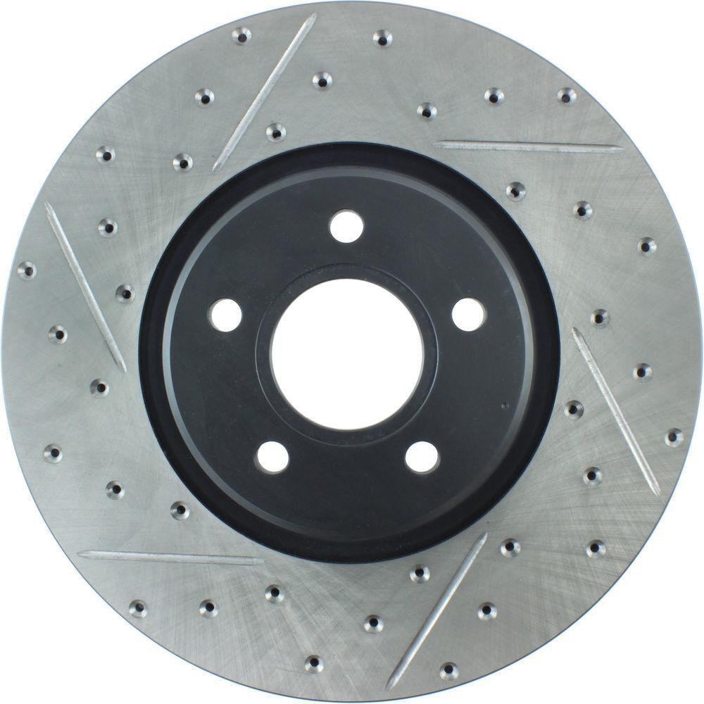 Disc Brake Rotor-Sport Cross-Drilled and Slotted Front Right Stoptech ...
