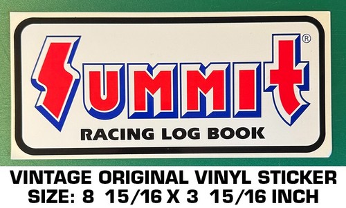 SUMMIT RACING LOG BOOK - VINTAGE ORIGINAL VINYL DECAL STICKER-DRAG ...