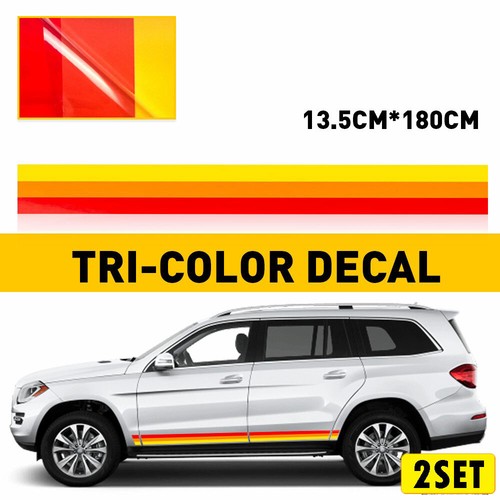 2X TRI-COLOR Side Rocker Stripes Decal Vinyl Sticker For All Toyota ...