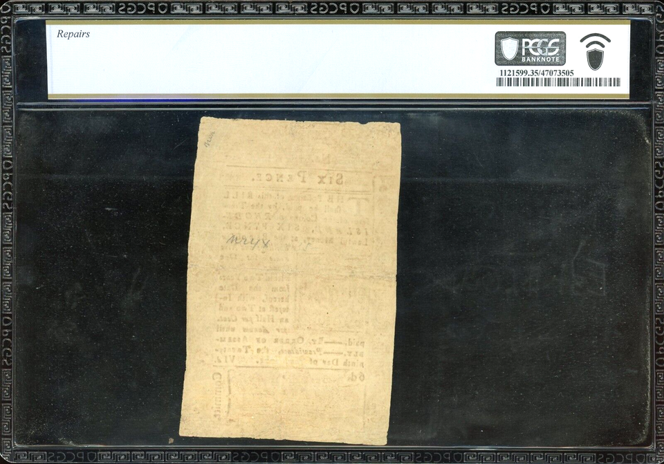 1775 Colonial Currency Rhode Island 6D Sixpence Note RI-197. PCGS 35 Detail (VF) | eBay