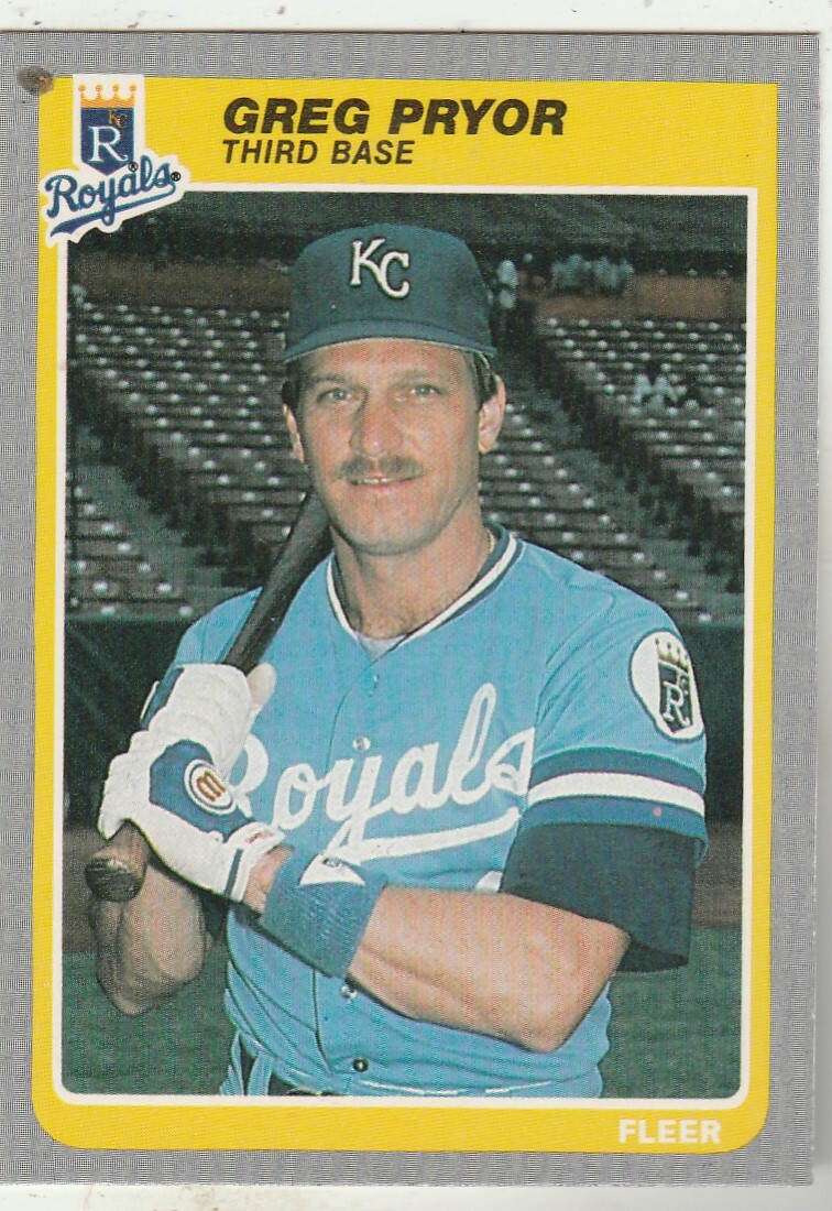 FREE SHIPPING-MINT-1985 Fleer #210 Greg Pryor Kansas City Royals +BONUS ...