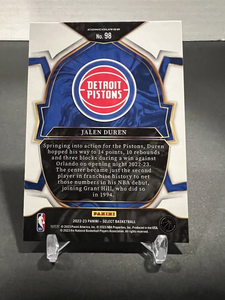 2022-23 Select Jalen Duren Blue Concourse RC #98 Detroit Pistons | eBay