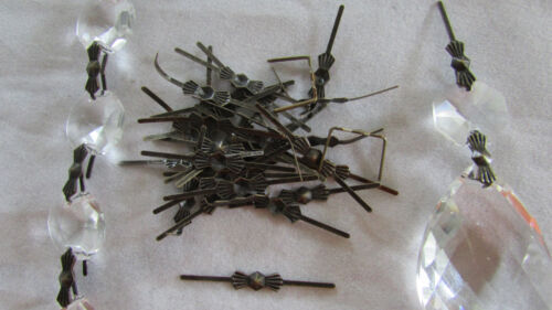 100pc 33mm bronze CHANDELIER PARTS LAMP CRYSTAL PRISM BEAD CONNECTOR ...