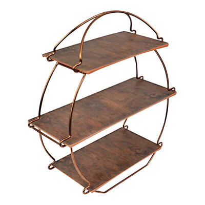 BauscherHepp Afternoon Tea 14X5X15" Copper Iron Tea Rack / 3 Melamine ...