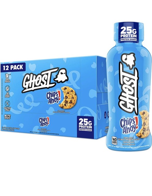 GHOST PROTEIN RTD Protein Shakes Chips Ahoy - 12-Pack 25g of Protein ...