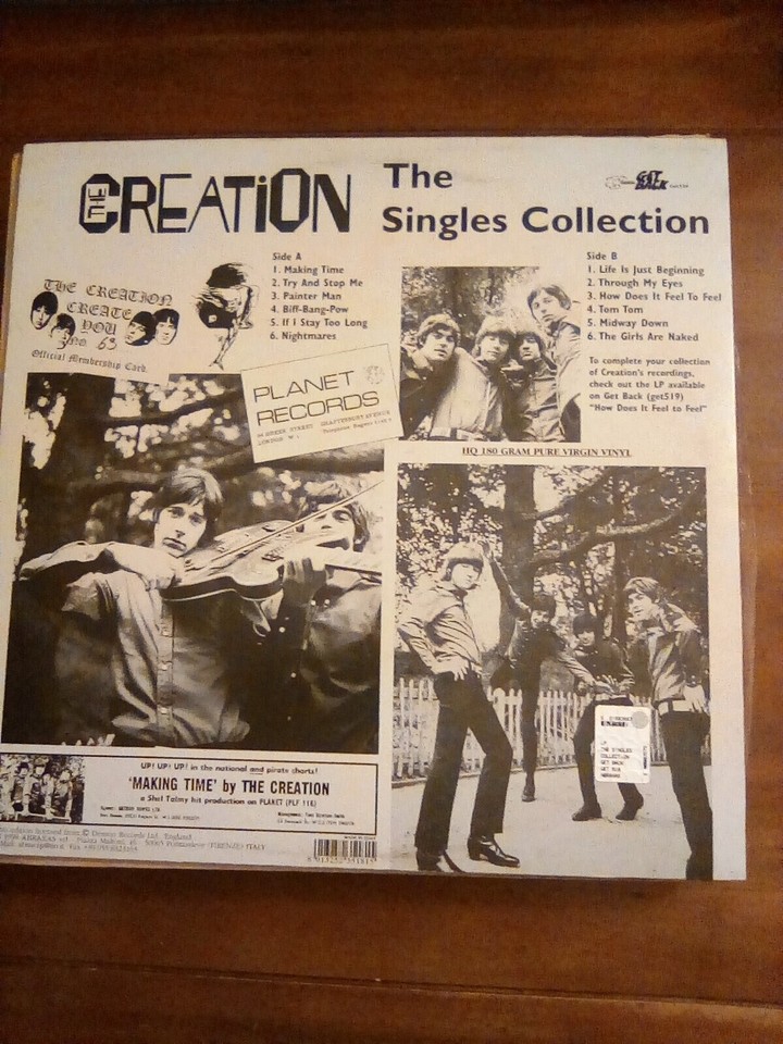 THE CREATION Singles Collection LP GET BACK RECORDS 1998 used | eBay