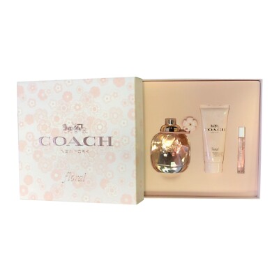 Coach Floral 3 Pc Gift Set (EDP 3 oz + Body Lotion 3 oz + EDP 0.25 oz ...