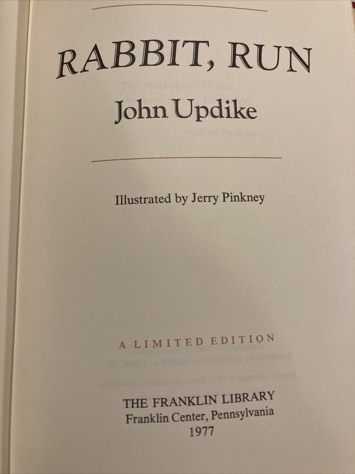 Franklin Library: SIGNED 60: JOHN UPDIKE: RABBIT RUN: PENNSYLVANIA JOCK ...