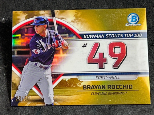 2023 Bowman Chrome GOLD REFRACTOR BOWMAN SCOUTS TOP 100 #49 Brayan ...