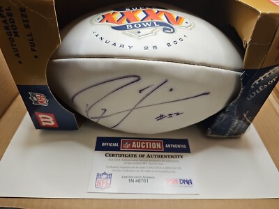 Ray Lewis Auto NFL Wilson Football (full size White Panel) SUPER BOWL ...